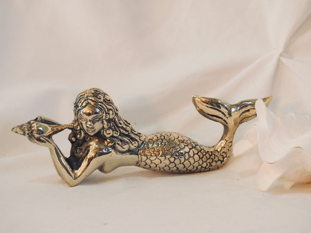 Mermaid Lying Down - vintage gold – Green Patina Home